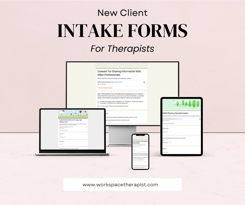 Therapist Intake Forms Bundle - Standard Forms - Workspace Therapist