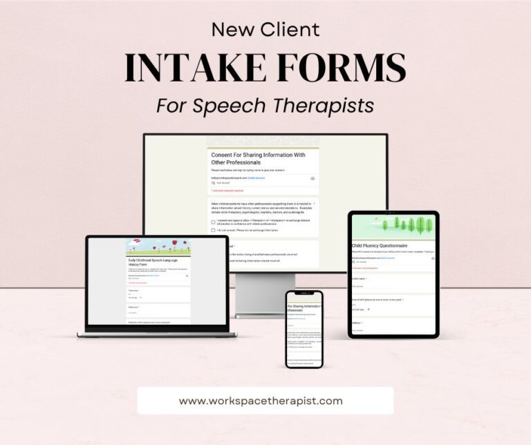 Speech Therapy Intake Forms Bundle - Workspace Therapist