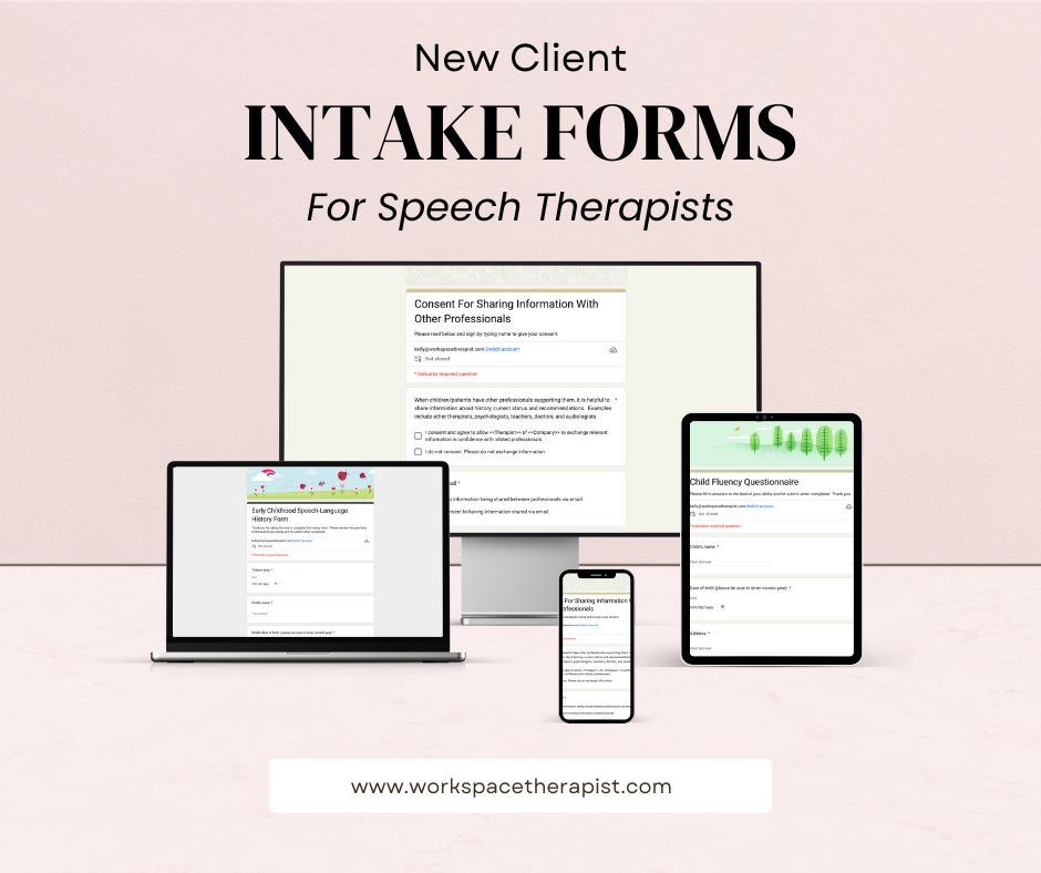 Speech Therapy Intake Forms Bundle - Workspace Therapist